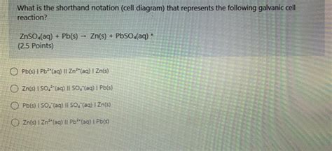 Solved What Is The Shorthand Notation Cell Diagram That