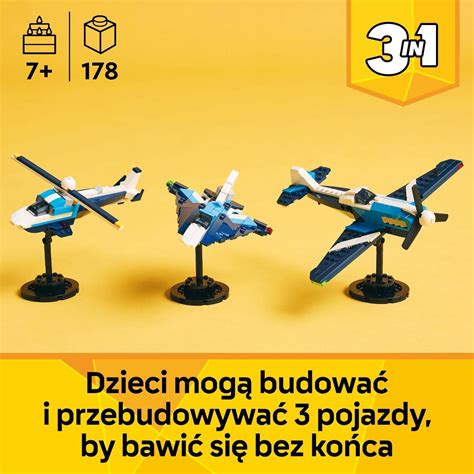 Lego Creator 3 W 1 31160 Statek Powietrzny Samolot Wyścigowy Ceny I Opinie Ceneopl
