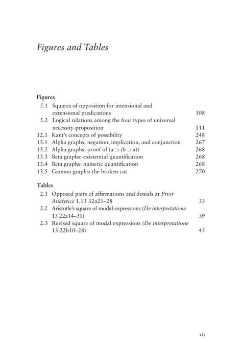 list of figures and tables logical modalities from aristotle to carnap