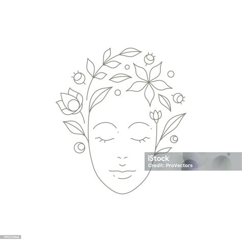 눈을 감은 선형 여성 얼굴 꽃 디자인 로고 뷰티 스파 웰니스 살롱 벡터 일러스트 레이 션 여자에 대한 스톡 벡터 아트 및 기타 이미지 여자 사람 얼굴 로고 Istock