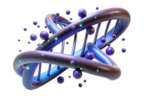 3d Glowing Abstract Digital Dna Helix With Data Particles Concept As An Abstract Digital Art
