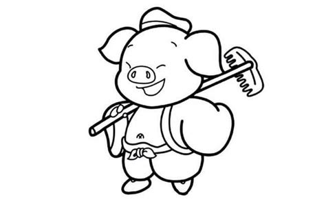 西游记中的猪八戒简笔画 简笔画图片大全 普车都