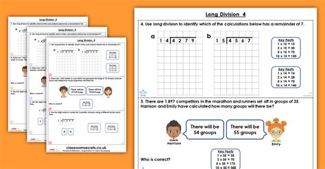 Long Division 4 Homework Extension Year 6 Four Operations Classroom