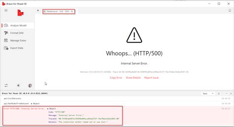 Error 200 The Power Bi Desktop Analysis Services Instance Does Not