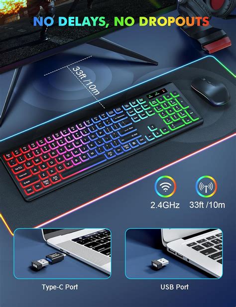 2 Pack Wireless Keyboard And Mouse Combo Rgb Philippines Ubuy