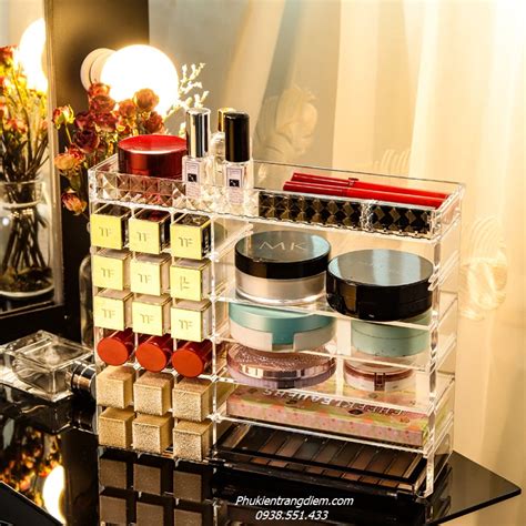 Khay Kệ Đựng Son Môi ô Phấn Trang Điểm Trong Suốt Cao Cấp Giá Rẻ