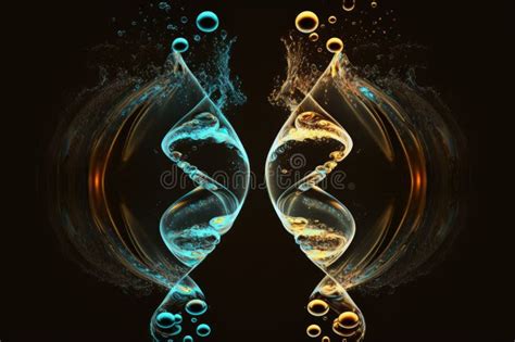 Dna Double Helix Genetic Material Gene Sequencing Abstract Design Floating In Space Background