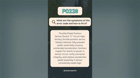 P0228 Obd Ii Trouble Code How To Fix Youtube