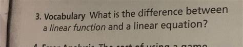 Solved Vocabulary What Is The Difference Between A Linear Chegg Com