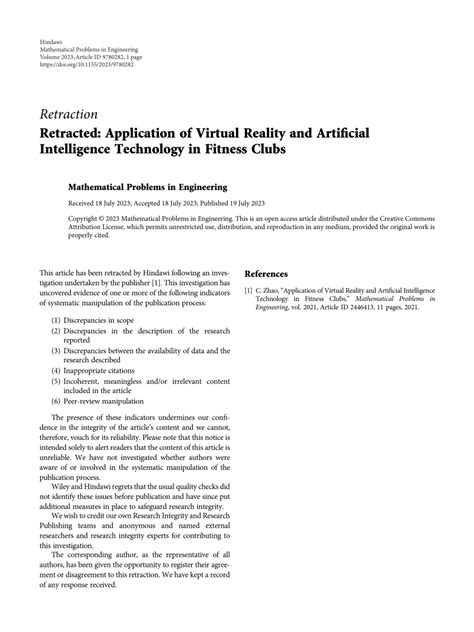 Pdf Retracted Application Of Virtual Reality And Artificial Intelligence Technology In