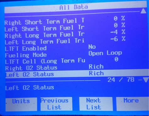 Engine Data Specification Comparing Live Data To Holden Spec Just Commodores