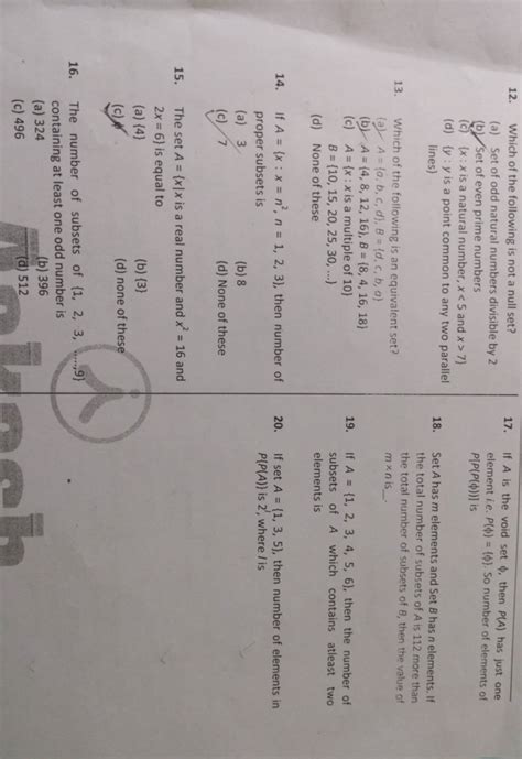 set a has m elements and set b has n elements if the total number of sub