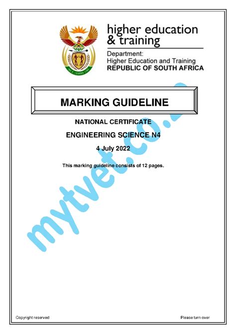 Engineering Science N4 April 2021 Memo National Certificate Engineering Science N 9 April 2021