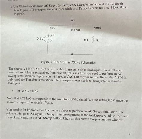 solved 1 use pspice to perform an ac sweep or frequency