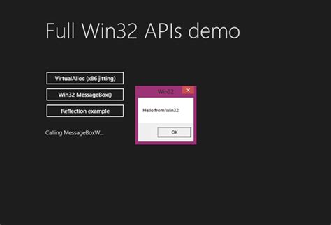 at my window gaining access to the full windows apis from windows 8
