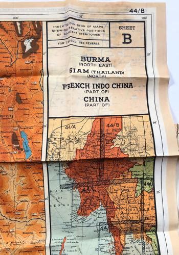 ww2 raf and special forces issue silk escape map far east burma