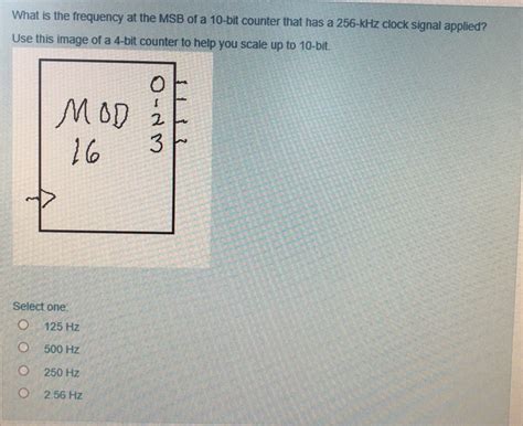 Solved What Is The Frequency At The Msb Of A 10 Bit Counter