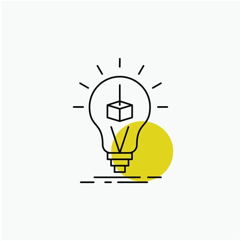 3d Cube Idea Bulb Printing Box Line Icon 13015985 Vector Art At Vecteezy
