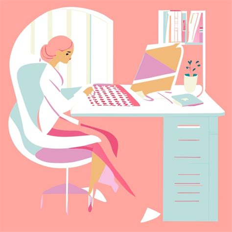 Premium Vector A Person Typing On A Computer Vector Illustration Flat 2