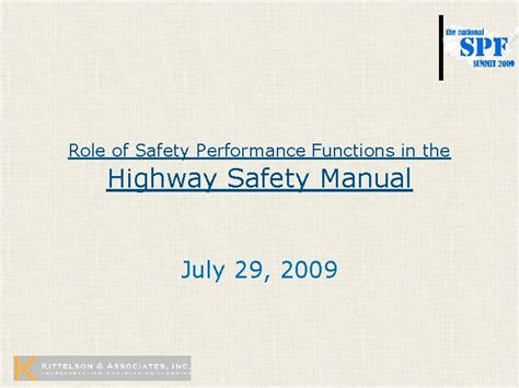 role of safety performance functions in the highway