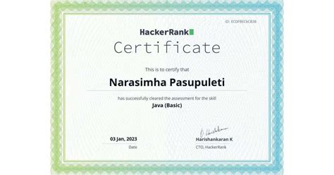 Narasimha Pasupuleti On Linkedin Hackerrank Skill Certificate