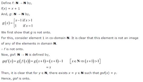 give examples of two functions f n → n and g n → n such that gof is