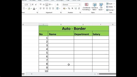 Dynamic Borders In Excel Youtube