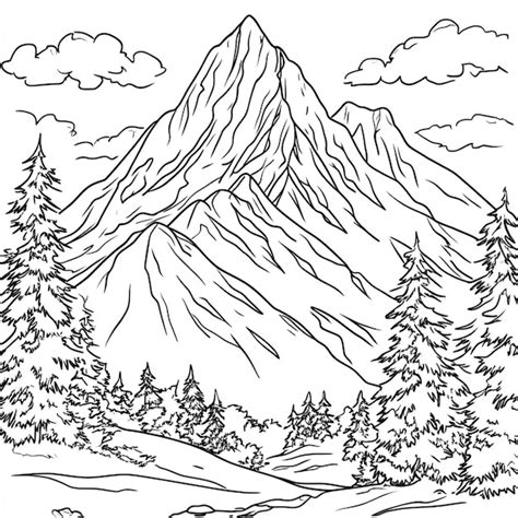 Trees Mountains Coloring Sheets Images Free Download On Freepik