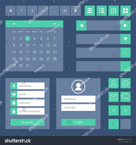Web Elements Template Flat Design Vector Stock Vector Royalty Free Shutterstock