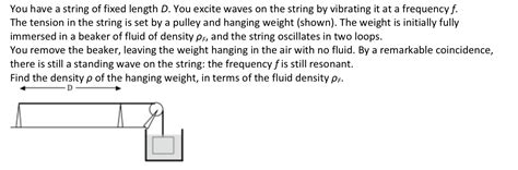 Solved You Have A String Of Fixed Length D You Excite Waves Chegg Com
