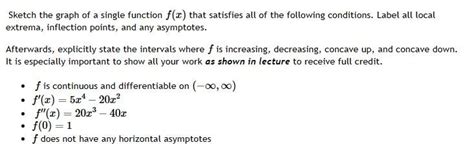 solved sketch the graph of a single function f x that