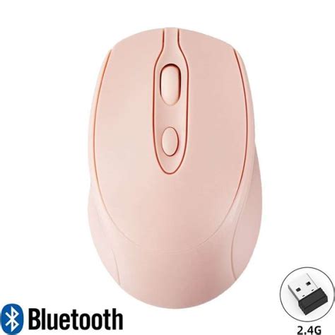 Promo Mouse Bluetooth Wireless Silent Mouse Dual Mode Connection 2in1 Merah Jambu Diskon 23