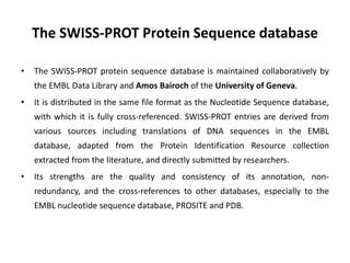 European molecular biology laboratory (EMBL) | PPTX | Databases | Computer Software and Applications