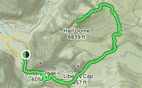 Yosemite Half Dome Hike Map