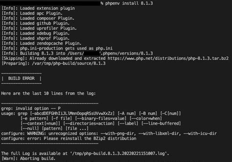 Grep Invalid Option P · Issue 109 · Phpenvphpenv · Github