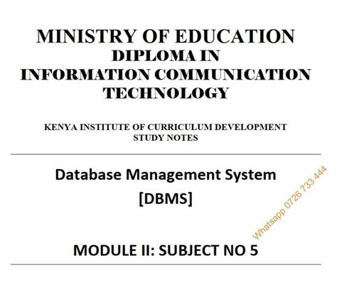 database management systems dbms knec notes pdf notes