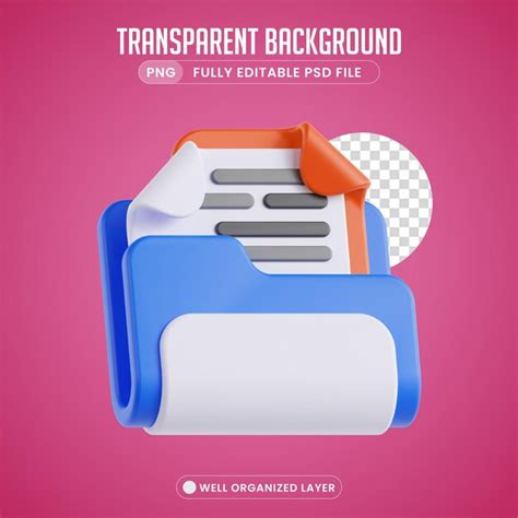 Premium Psd Png 3d Object File Folder Social Media Design