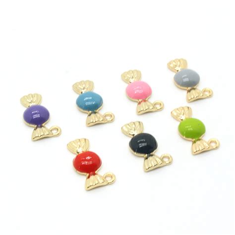 Badu Bg 10 бр Коледен лък бонбони емайлирани талисмани Направи си сам храна гривна колие