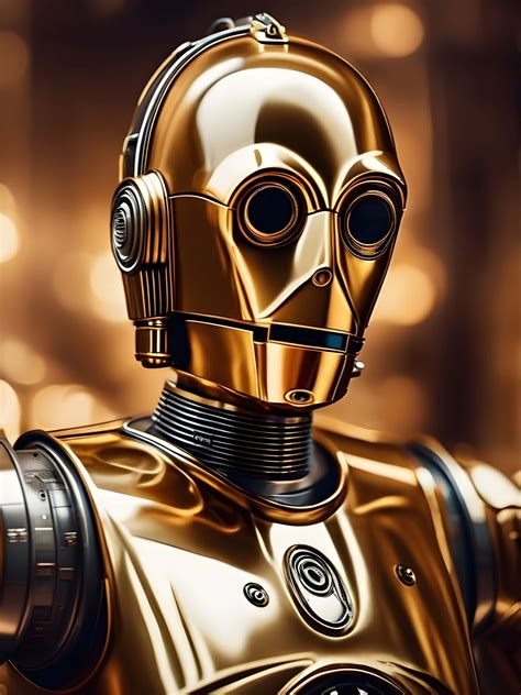 Free Picture See Threepio C 3po A Head Of Humanoid Droid Robot With