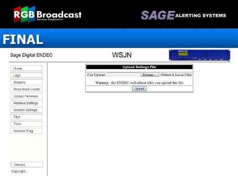Sage Digital Endec Sage Alerting Systems
