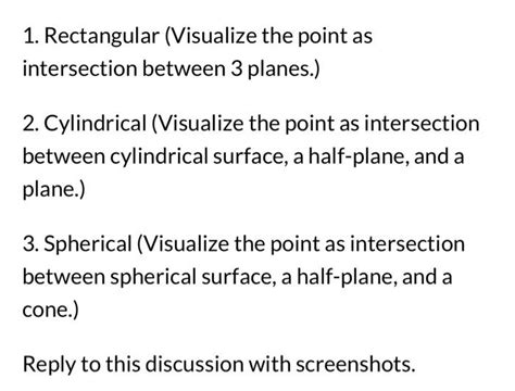Solved 1 Rectangular Visualize The Point As Intersection