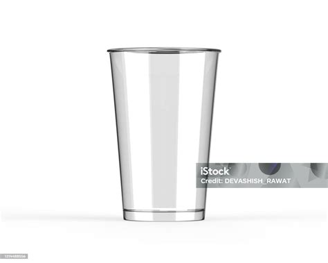 브랜딩을 위한 빈 투명 프로모션 컵 격리된 흰색 배경의 모형 템플릿 3d 일러스트레이션 유리잔에 대한 스톡 사진 및 기타 이미지