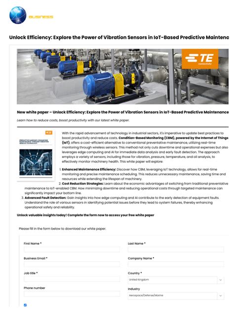 10 Vibration Sensors In Iot Based Predictive Maintenance Pdf Engineering Computing