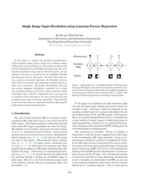 Pdf Single Image Super Resolution Using Gaussian Single Image Super