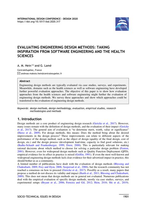 Pdf Evaluating Engineering Design Methods Taking Inspiration From