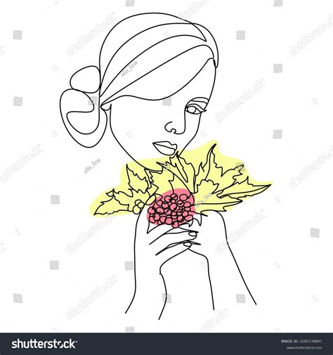 Abstract Face Flowers By One Line Stock Vector Royalty Free 2185139847 Shutterstock