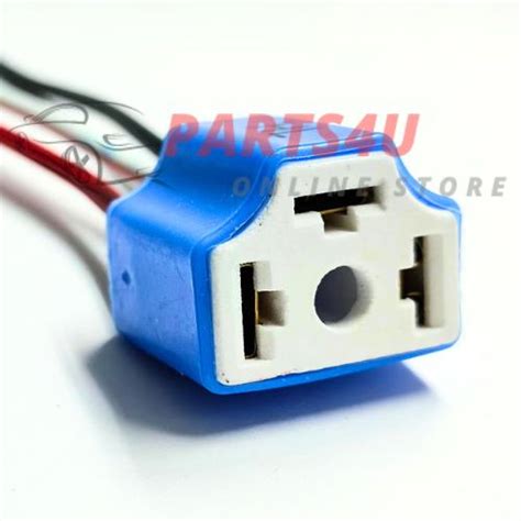 H4 Head Lamp Socket 3pin Ceramic Blue High Temperature Quality Heavy