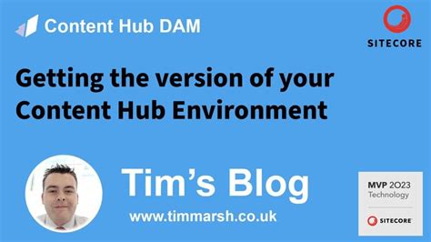 Sitecore Content Hub Getting The Version Of Your Environment Rsitecore