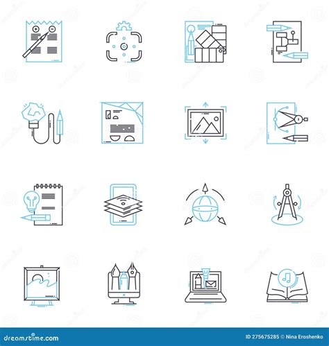 Creative Agency Linear Icons Set Imagination Innovation Creativity