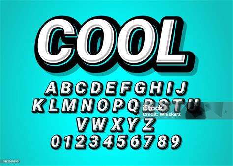 3d 효과 문자와 숫자 세트 벡터 일러스트 레이 션 수제 알파벳 3d 등각 투영 알파벳 굵은 노란색과 주황색 서체 3차원 형태에 대한 스톡 벡터 아트 및 기타 이미지